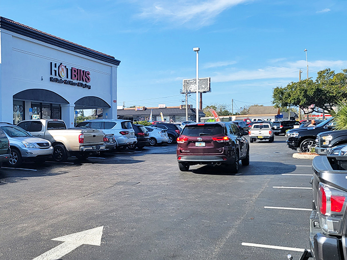 The packed parking lot tells the real story&mdash;Hotbins isn't just a store, it's a destination. Cars from all neighborhoods converge on this bargain mecca like pilgrims to a shrine.