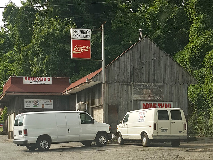 The pilgrimage site for smoke seekers. These vans aren't just parked&mdash;they're waiting patiently for their owners to finish one more bite.
