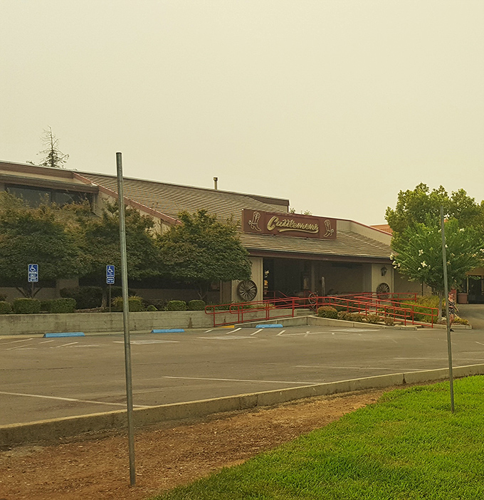 A parking lot that's seen decades of arrivals hungry and departures happy. The journey to great steak begins with a perfect parking spot.
