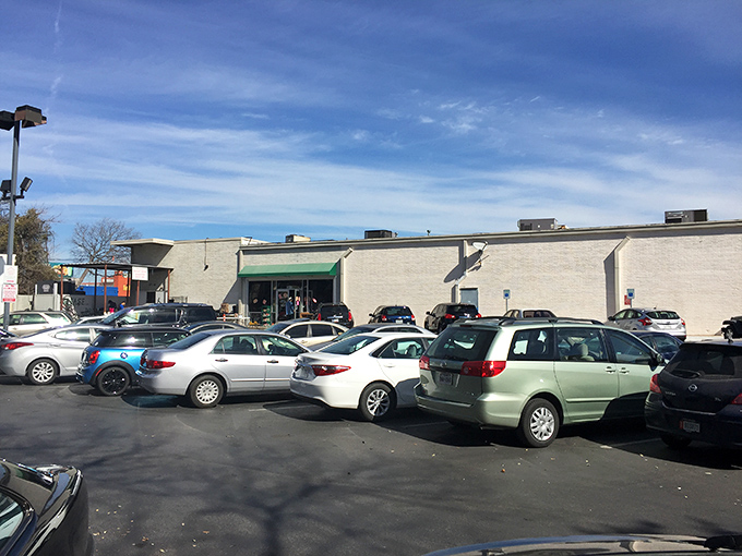 A packed parking lot&mdash;the universal sign of "get in here, the bargains are flying!" Early birds get the vintage worms.