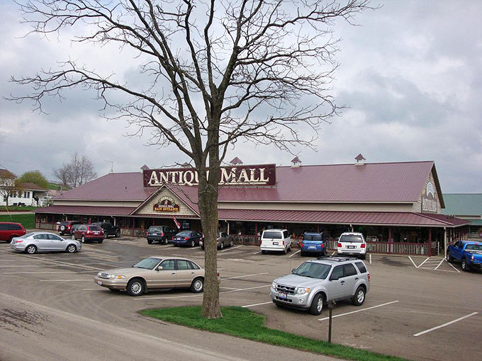 From the parking lot, you can appreciate the impressive scale of this antique destination, where Ohio's largest collection of memories awaits inside.