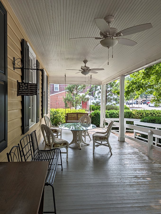 A porch made for sweet tea and watching the world go by. Time moves differently here&mdash;specifically, about half the speed.