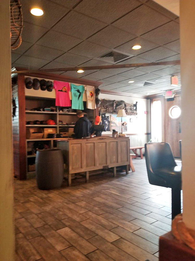 The entrance area doubles as a gift shop, because you'll want to take a piece of this place home with you. Those t-shirts are calling your name.