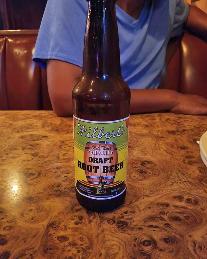 Filbert's Root Beer: Chicago's liquid history in a bottle. The perfect sweet counterpoint to cut through all that cheesy, saucy richness.