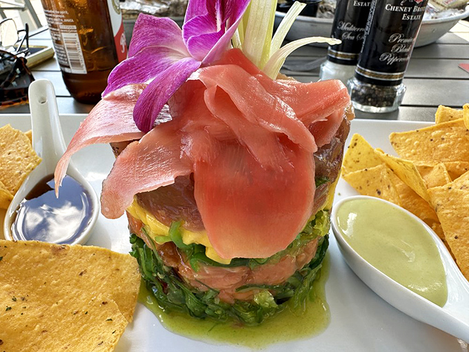 This tuna tartare tower isn't just food &ndash; it's edible architecture with layers of flavor that deserve their own architectural award.