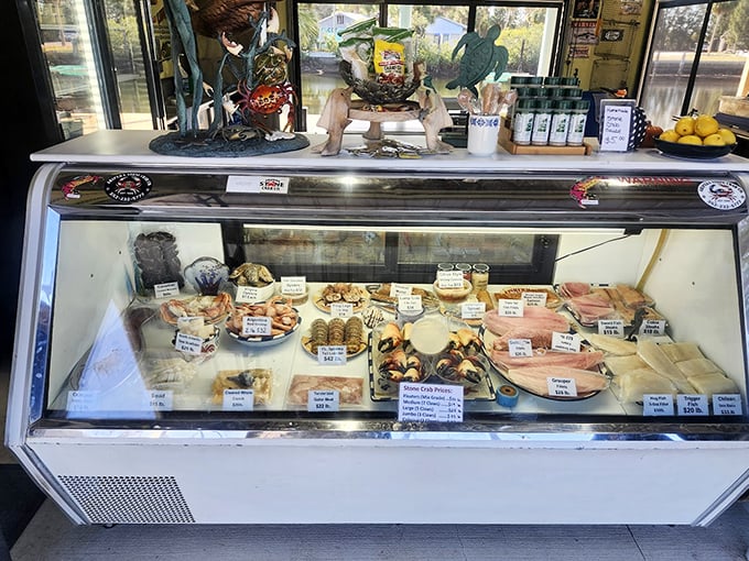 The seafood case displays today's cast of characters, each one ready for their starring role on your plate.