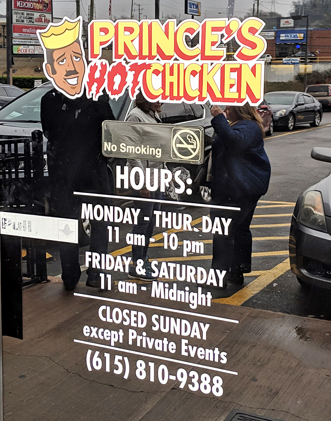 Operating hours posted like a challenge: "We're open until midnight on weekends because some cravings can't wait for daylight."