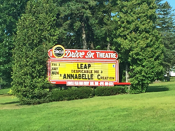 The classic marquee announces the weekend's features, a beacon of entertainment that's been guiding movie lovers home since the Truman administration.