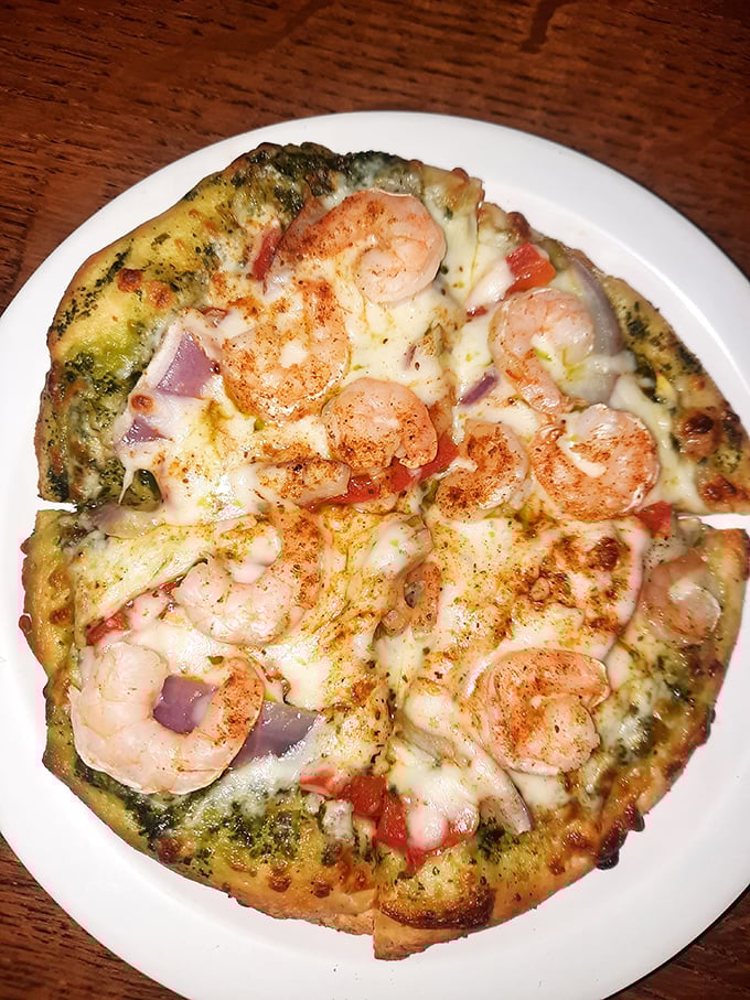Shrimp pizza &ndash; because sometimes Ohio surprises you in the most delicious ways possible.