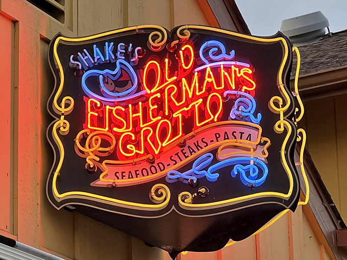 Neon promises of seafood, steaks, and pasta &ndash; the holy trinity of waterfront dining done right.