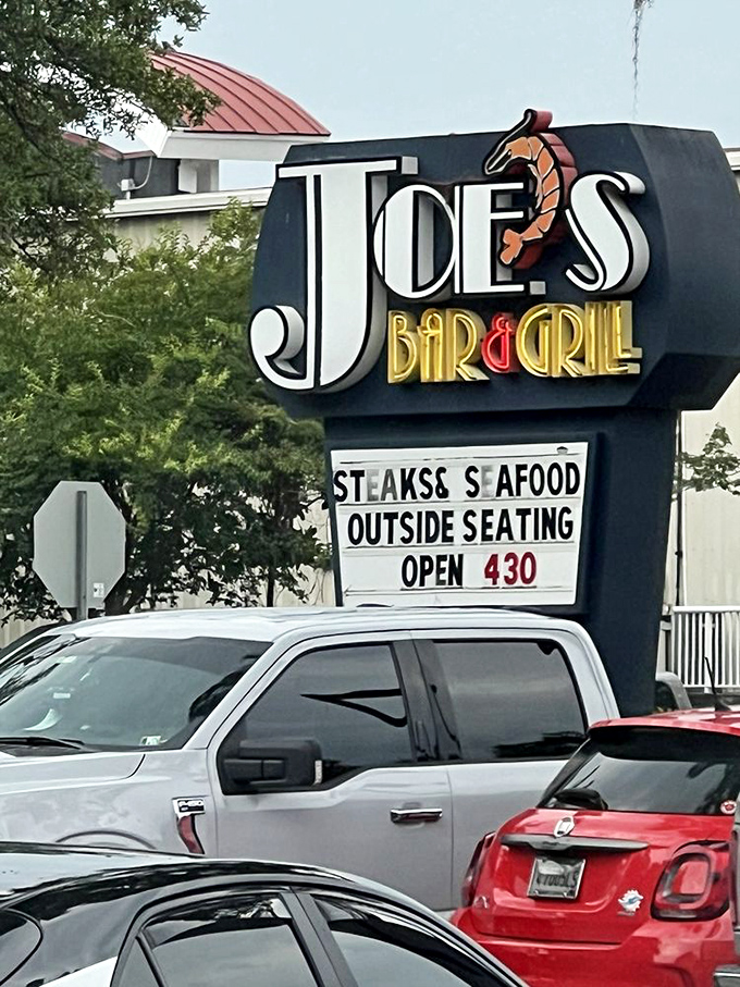 The neon sign that's guided hungry travelers for years. That shrimp logo isn't just cute&mdash;it's a promise of seafood excellence.