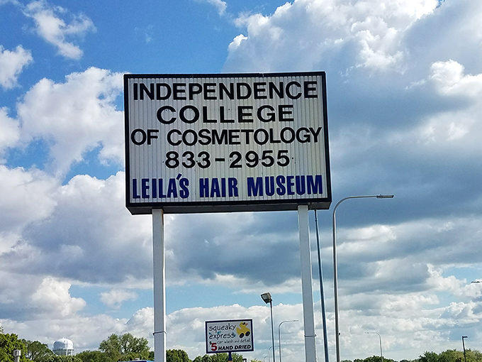 The roadside sign that makes drivers do double-takes. "A hair museum? Did I read that right?" Yes, yes you did.