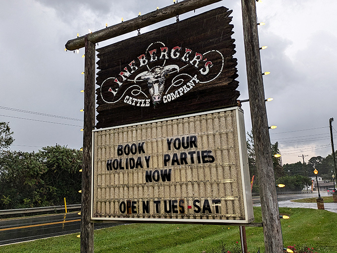 This roadside beacon calls to hungry travelers like a carnivorous lighthouse, guiding meat lovers safely to shore through a sea of mediocre dining options.