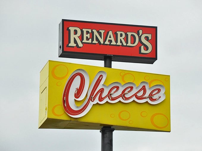 A sign that promises salvation for the cheese-obsessed. This iconic roadside marker has guided generations of dairy devotees to flavor paradise.