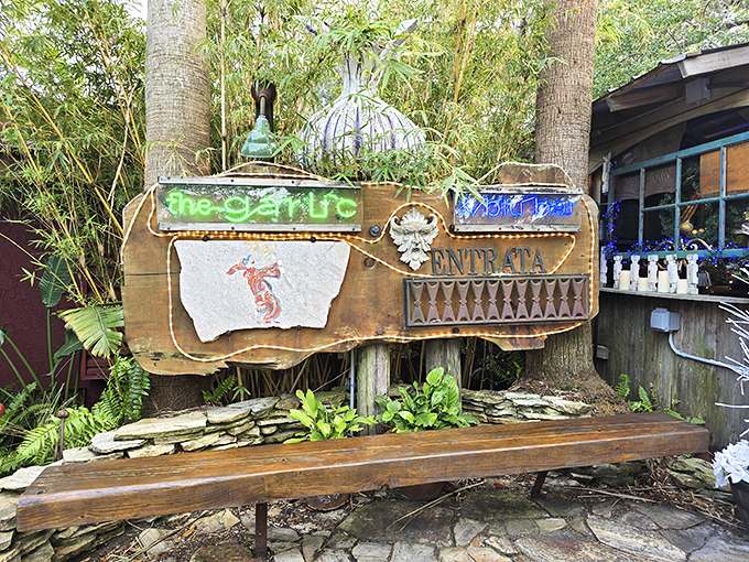 Bold signage announces this treasure like a lighthouse guiding hungry souls to culinary salvation nearby.