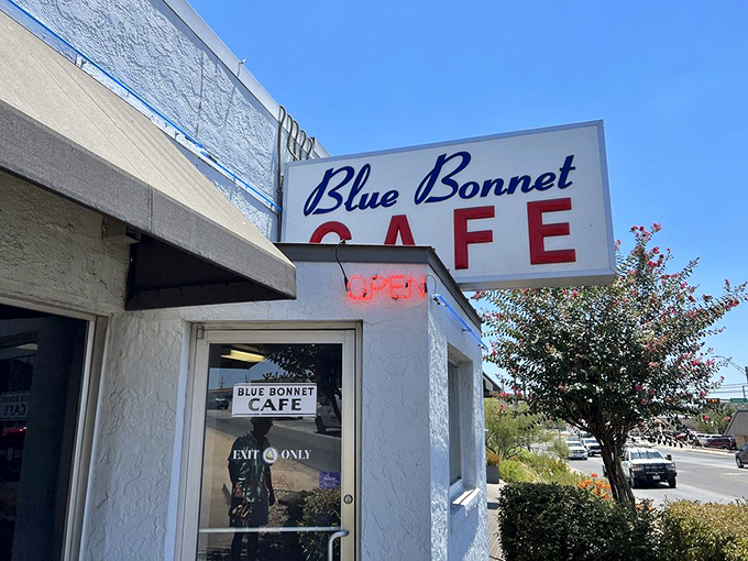 Classic signage announces a destination where cream pie dreams come deliciously true every day.