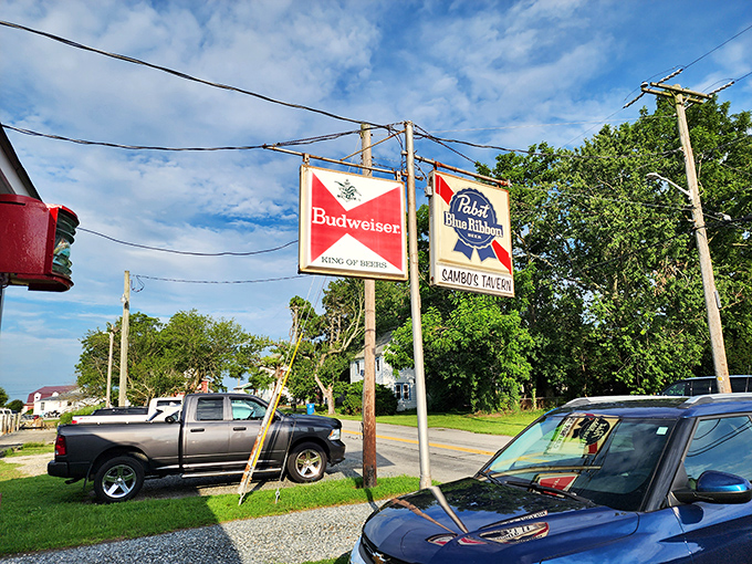 Simple roadside signs marking the entrance to what many consider Delaware's best-kept culinary secret worth discovering.