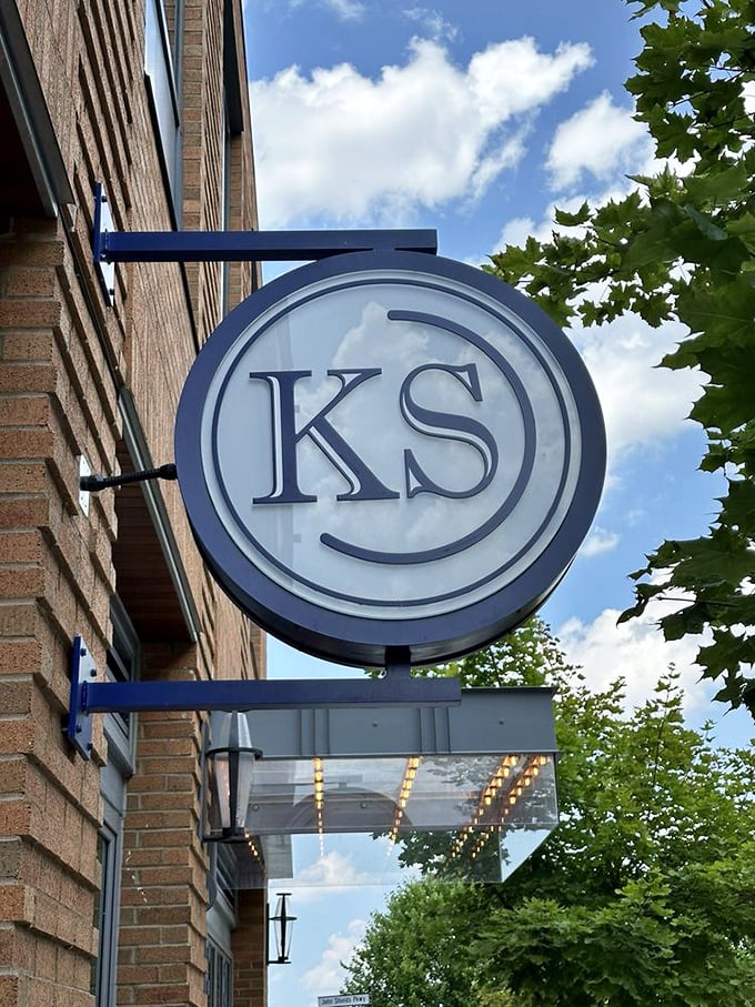 The KS logo against blue sky &ndash; like a culinary North Star guiding hungry Ohioans toward their next memorable meal.