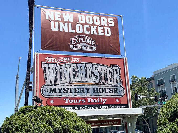 The iconic signage promises daily tours and new discoveries, beckoning curious travelers to one of California's most enduringly strange attractions.