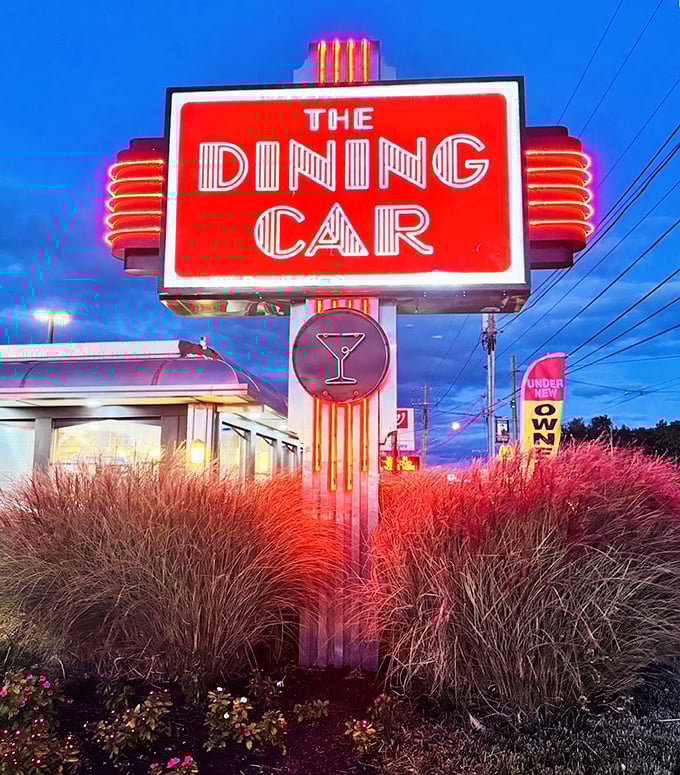 The neon sign glows like a lighthouse for hungry travelers. At dusk, it's practically Philadelphia performance art.