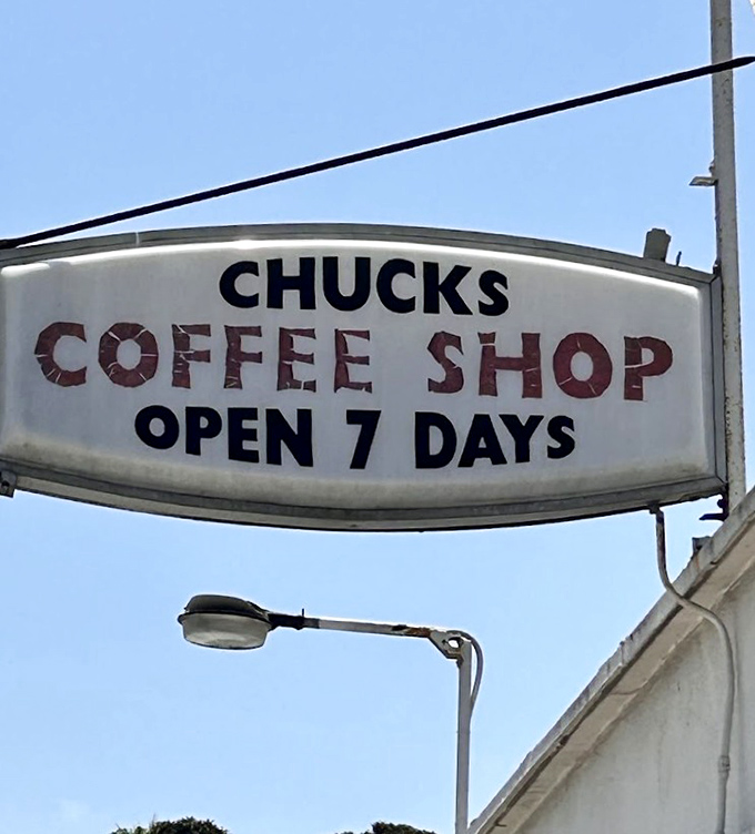 This iconic sign has been beckoning hungry souls seven days a week, promising breakfast satisfaction since decades past.
