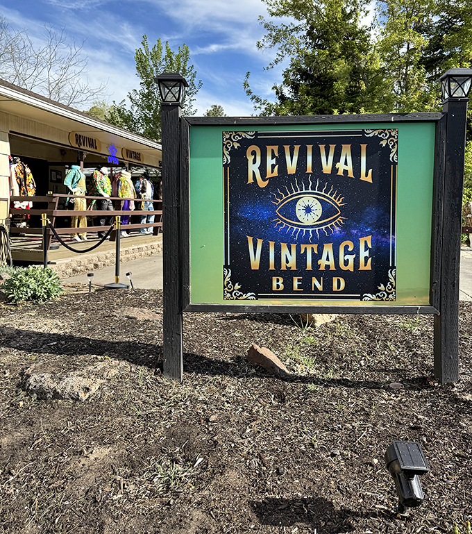 The mystical eye on Revival Vintage's sign seems to say, "I see your future, and it's wearing something fabulous from 1972."