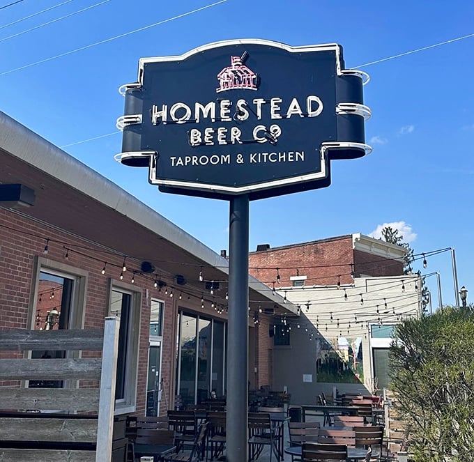 The sign that signals salvation for the hungry traveler &ndash; like a lighthouse for those lost in a sea of mediocre dining options.