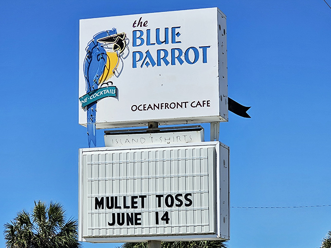Mullet Toss June 14 isn't something you see on every restaurant sign. Only in Florida can fish-flinging be a legitimate social event.