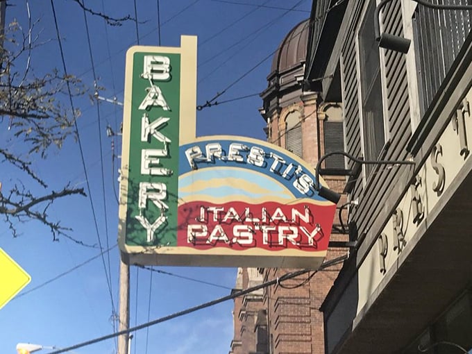 The vintage neon sign has guided hungry Clevelanders to pastry nirvana for decades. Like a lighthouse, but for people seeking cannoli instead of safe harbor.
