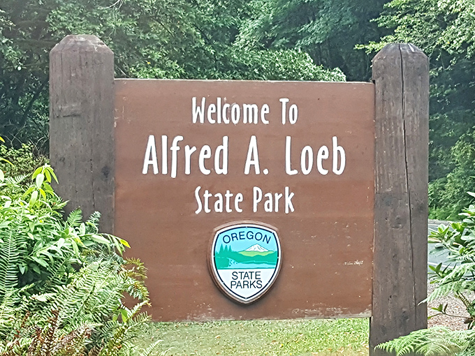 The entrance sign&mdash;your portal to paradise. Once you pass this marker, you've officially left the ordinary world behind.