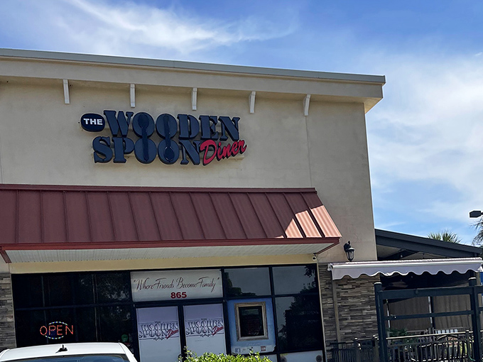The sign that's guided countless hungry souls to breakfast bliss&mdash;standing proud against the Florida sky like a beacon of pancake possibility.