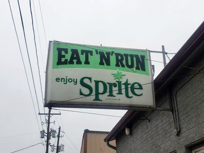 The vintage Eat N Run sign has guided hungry travelers through Ohio weather for decades, a beacon of comfort food salvation.