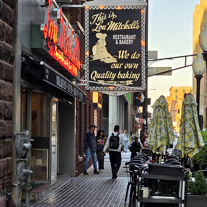 The vintage signage promises "Quality Baking" with the confidence of someone who's been proving it since before most restaurants were even ideas. 