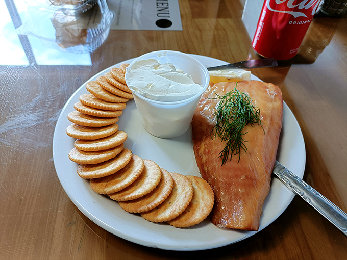 Simple presentation, extraordinary flavor&mdash;crackers standing by to escort smoked salmon to your taste buds with minimal interference.