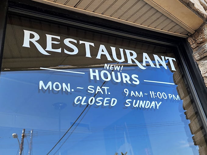 Hours posted like a promise &ndash; they'll be there when hunger strikes, Sunday excepted.