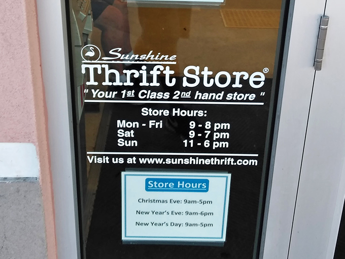 Store hours posted like a promise of adventure. Open seven days a week because the thrill of the hunt doesn't take weekends off.