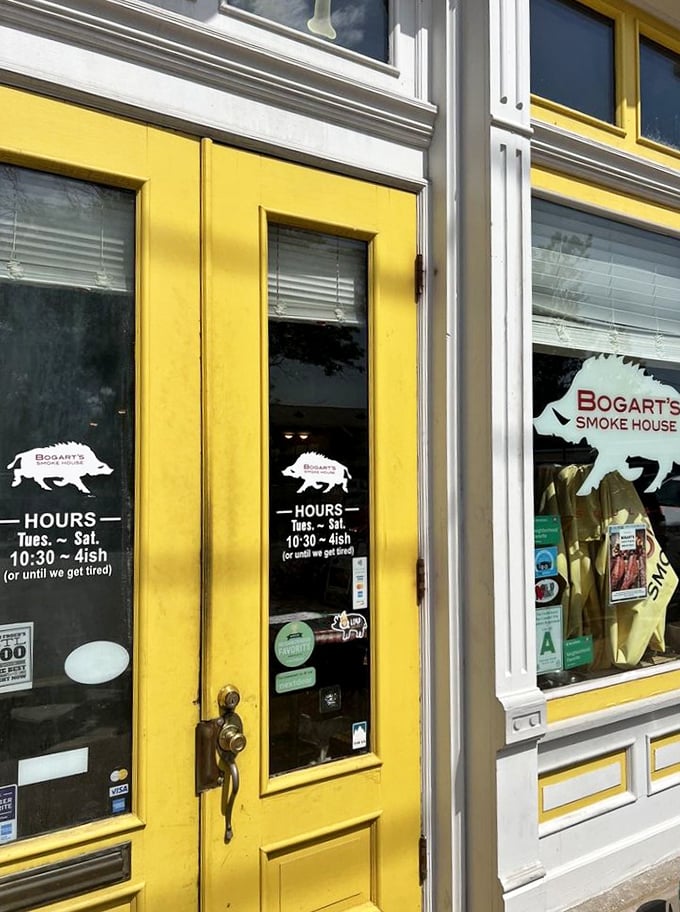 Those hours say everything about priorities: "or until we get tired." That's not a business model; that's a philosophy of life.