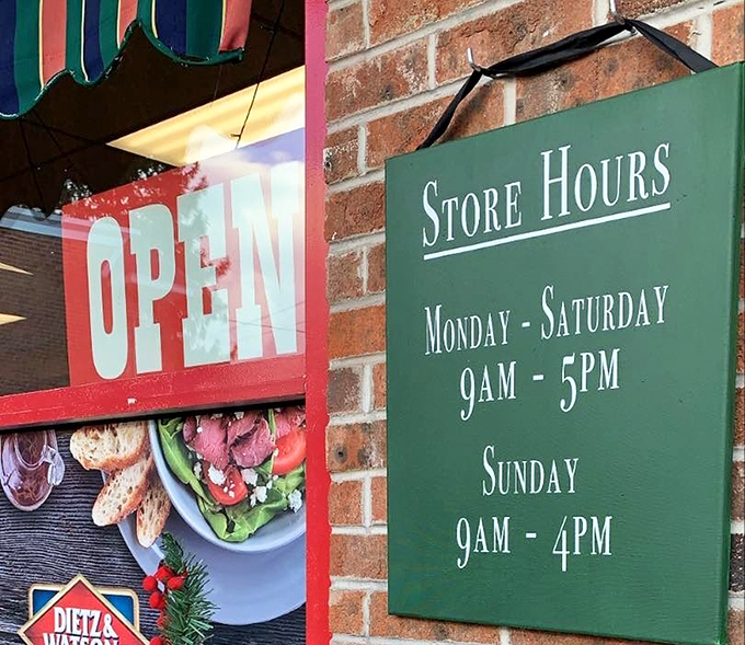 Store hours posted clearly because great sandwiches deserve proper scheduling and patient customers everywhere.