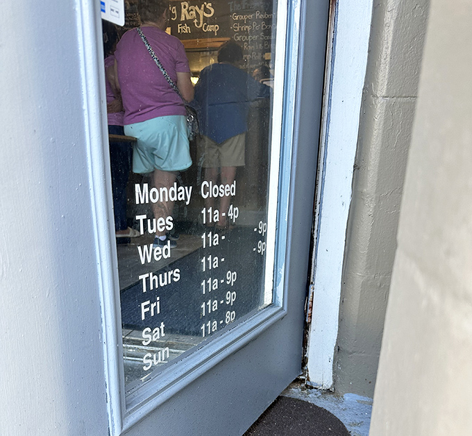 The hours posted on the door are more than a schedule&mdash;they're a timeline for planning your next seafood pilgrimage to this Tampa treasure.