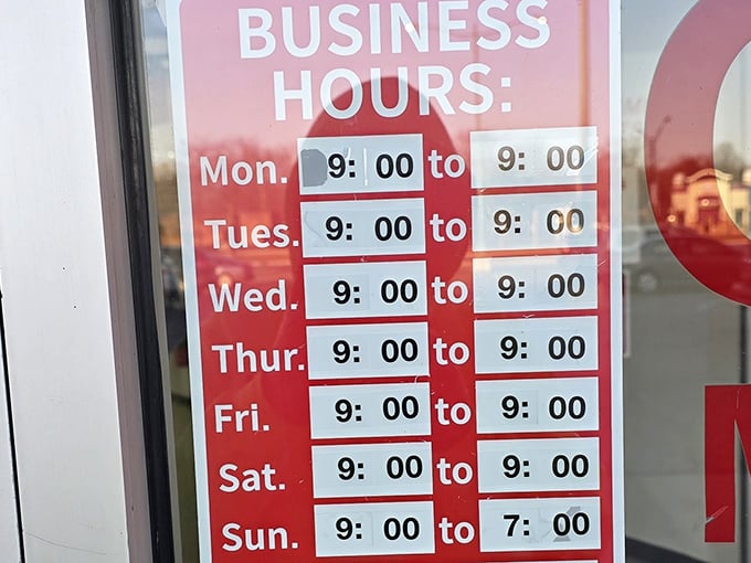 The hours sign reveals the commitment to bargain hunters. Like a 24-hour diner for deal-seekers, Community Thrift Store keeps Michigan's treasure hunters satisfied.