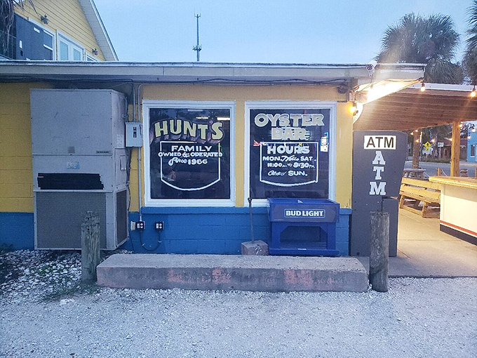 These hours posted outside promise that Hunt's dedication to fresh seafood spans most of the week.