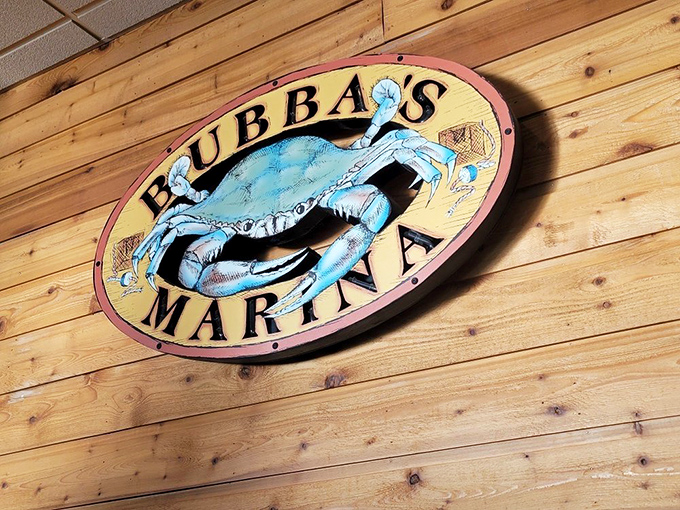 That blue crab sign says it all – you're not just at a restaurant, you're at an institution where seafood isn't just served, it's celebrated.