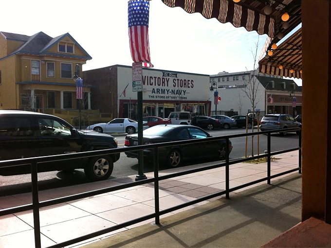 A slice of Vallejo street life visible from your table. The American flag waves as if to say, "Yes, this is what freedom tastes like."