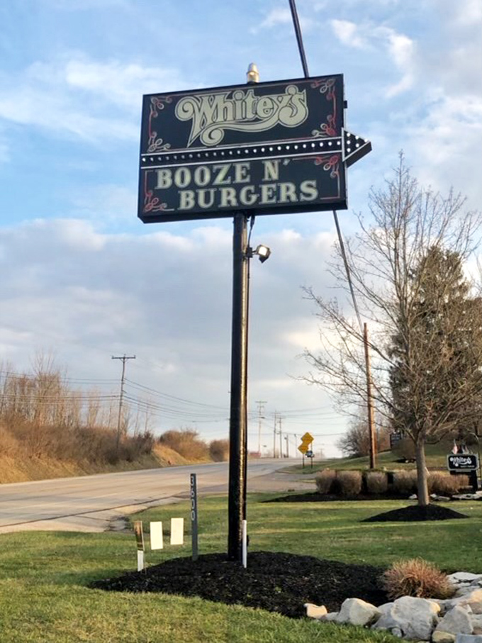 The roadside sign that's launched countless detours. "Booze N' Burgers" might be the most honest advertising in the Midwest.