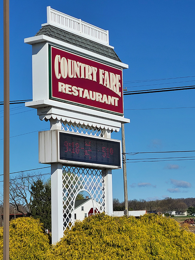 The sign stands tall against Pennsylvania's blue sky, a beacon for hungry travelers and locals alike &ndash; worth following like the North Star.