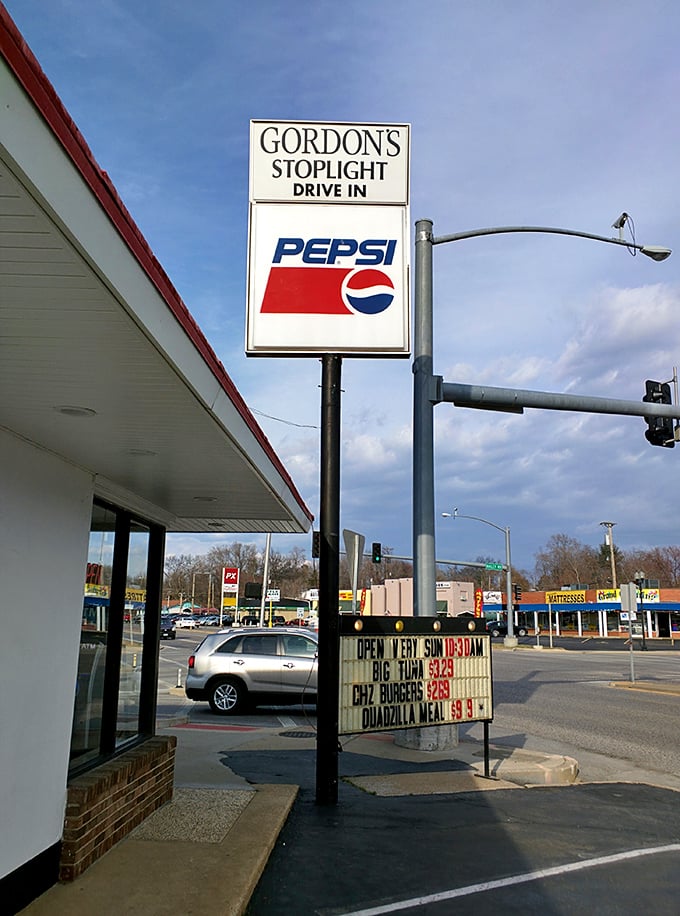 The street-side marquee doesn't just advertise specials&mdash;it announces that some traditions are worth preserving, one Quadzilla at a time.