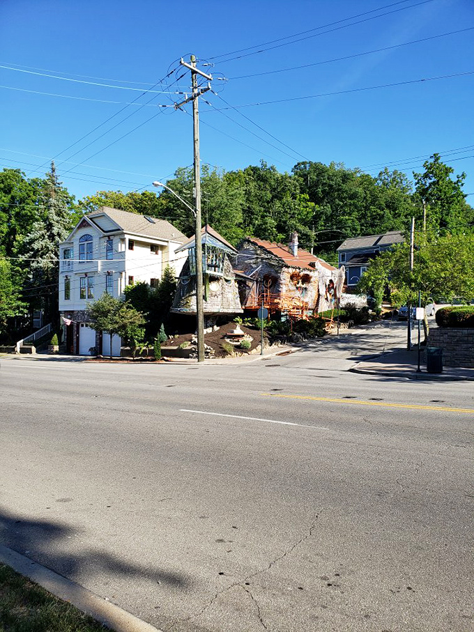 Nestled between normal houses, it's like finding a unicorn grazing in a field of horses.