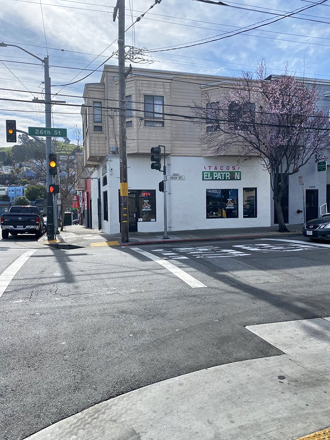 The corner location stands like a beacon of hope for hungry San Franciscans seeking authentic Mexican flavors in the Mission.