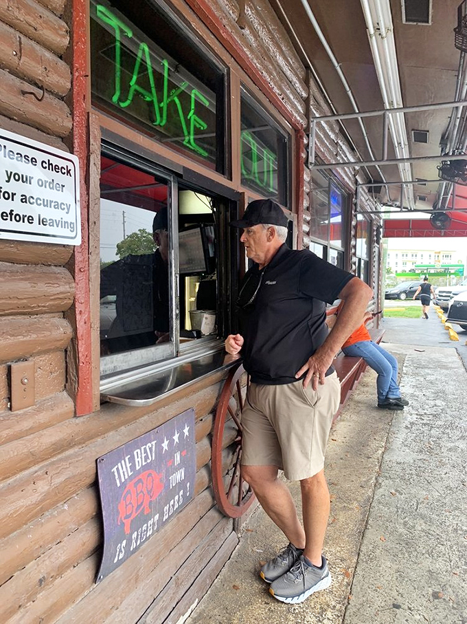 The take-out window: where barbecue dreams come true for those who want to enjoy their smoky treasures in the comfort of home.