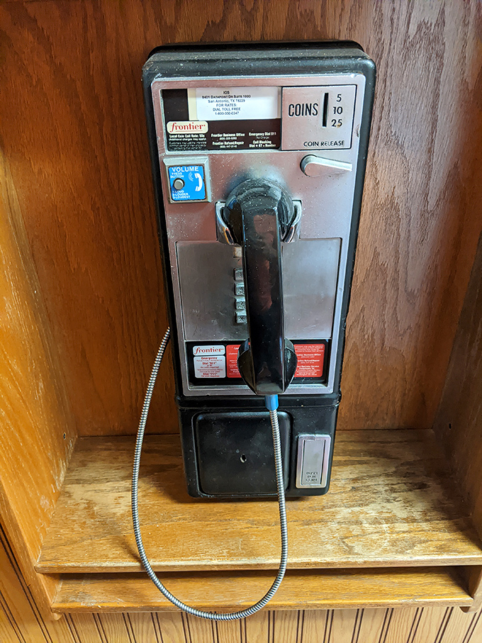 When's the last time you saw a working payphone? This vintage communication station reminds us that some experiences—like a great diner meal—are timeless.